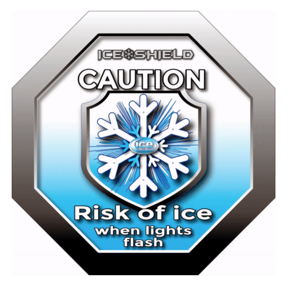 Octagon Ice Warning Flashing LED Safety Sign - Ice Shield ...