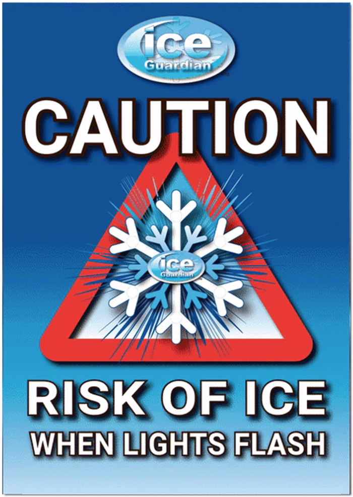 Ice Warning Flashing LED Safety Sign - Ice Warrior — makesafetyvisible.com