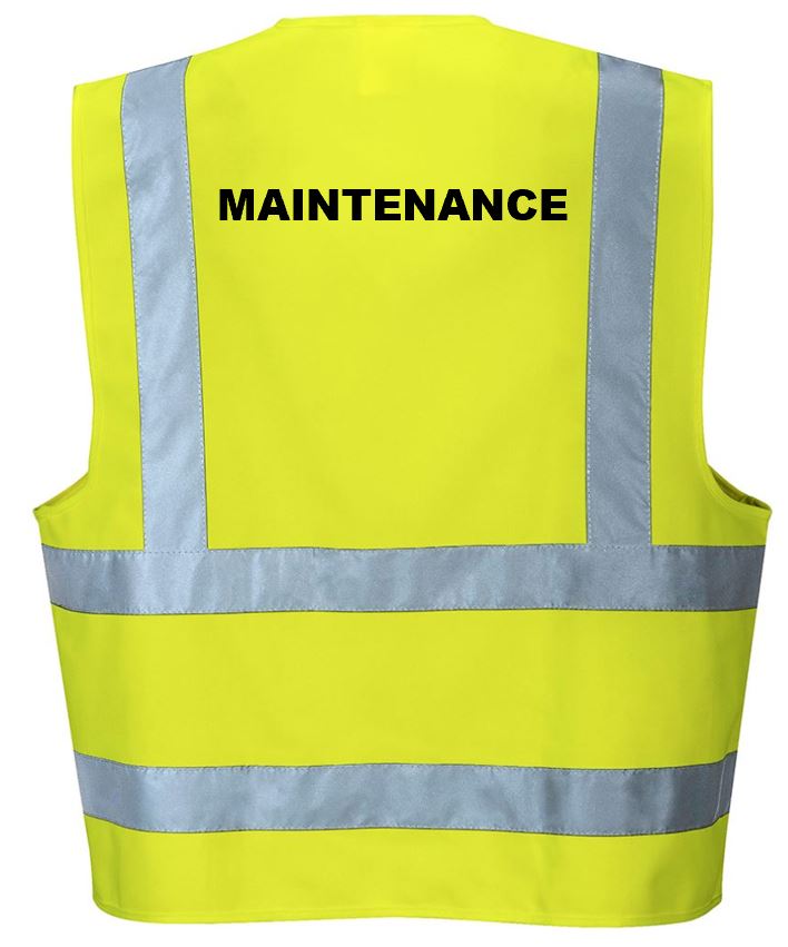 'Maintenance' Pre-Printed Hi-Visibility Vest — makesafetyvisible.com
