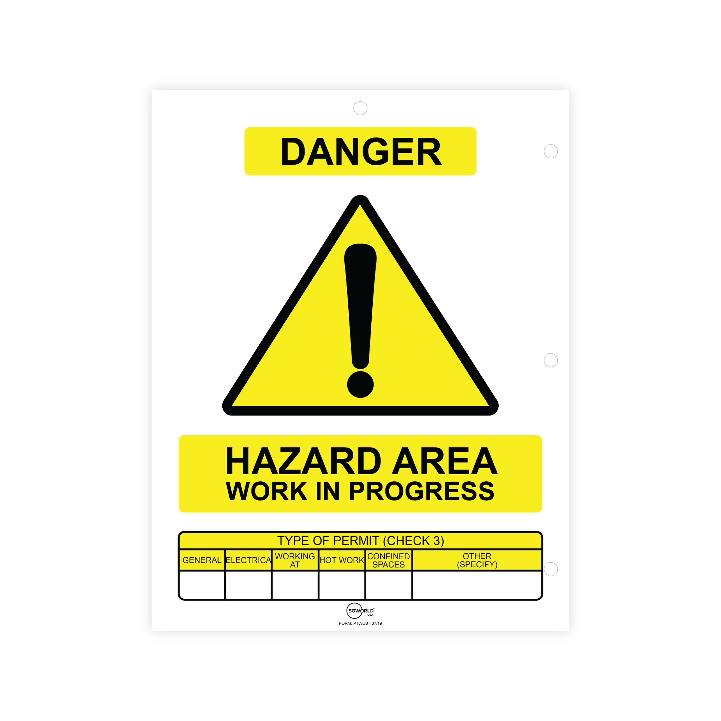 General Work Permit: Pack of 5 — makesafetyvisible.com