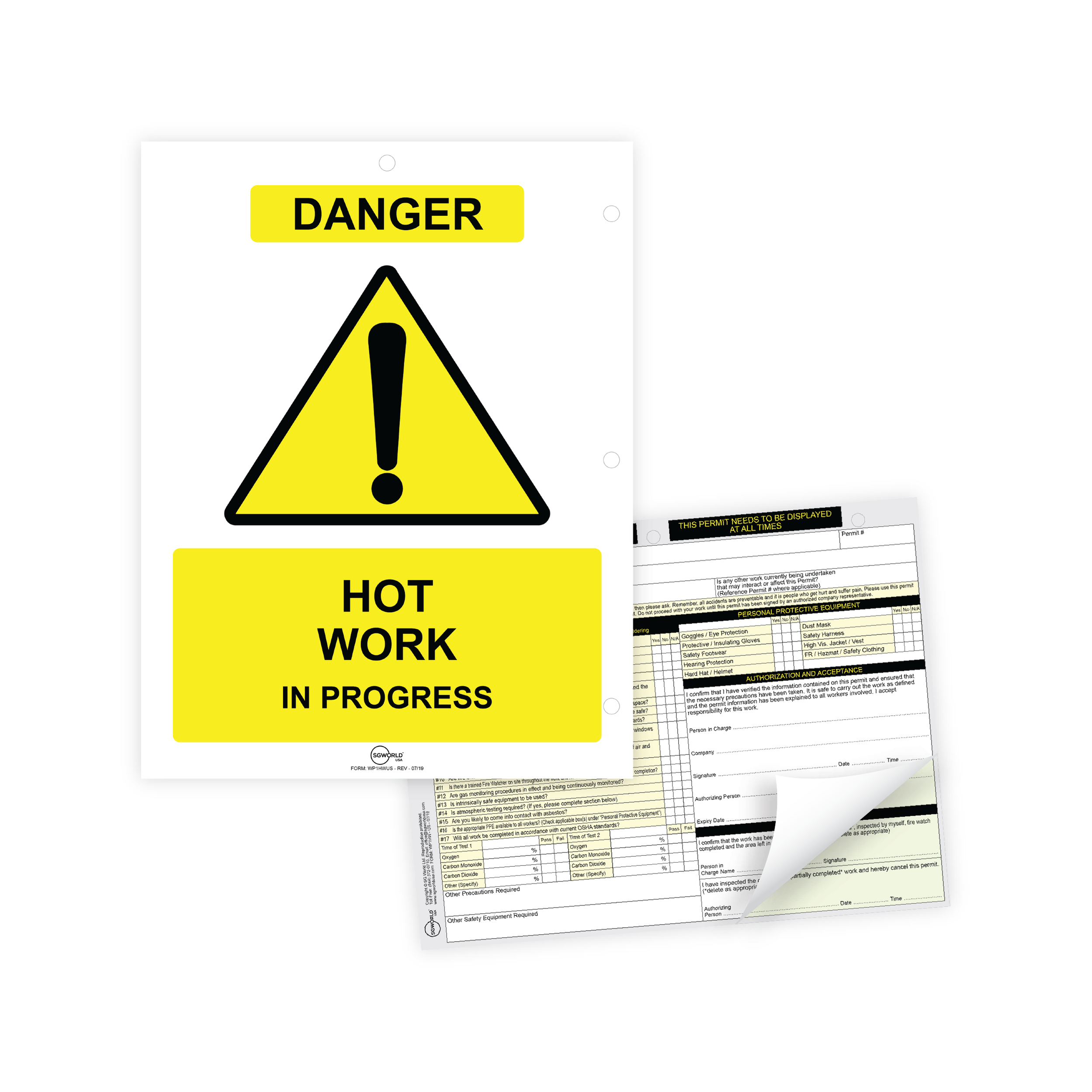 Hot Work Permit: Pack of 5 — makesafetyvisible.com