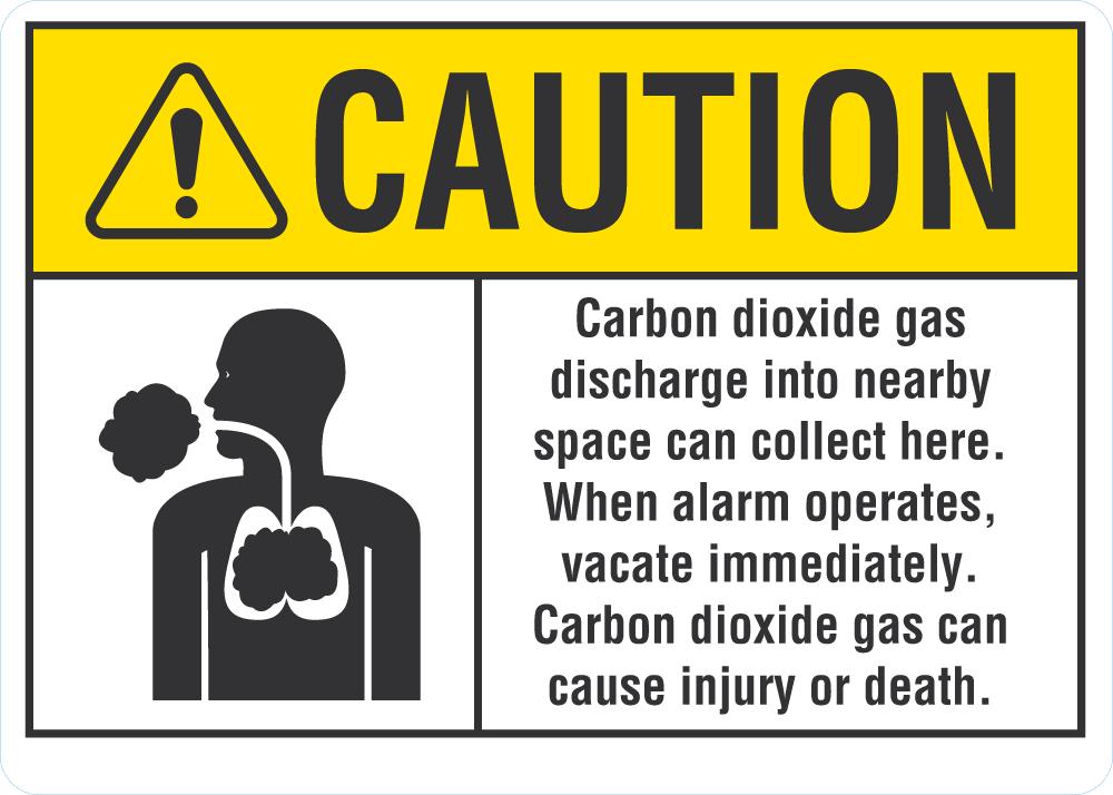 CAUTION Carbon Dioxide Gas Discharge Into Nearby Space Can Collect Her ...