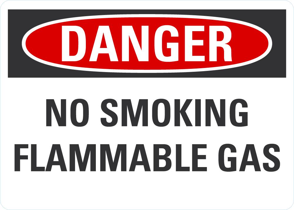 DANGER No Smoking, Flammable Gas Sign — makesafetyvisible.com