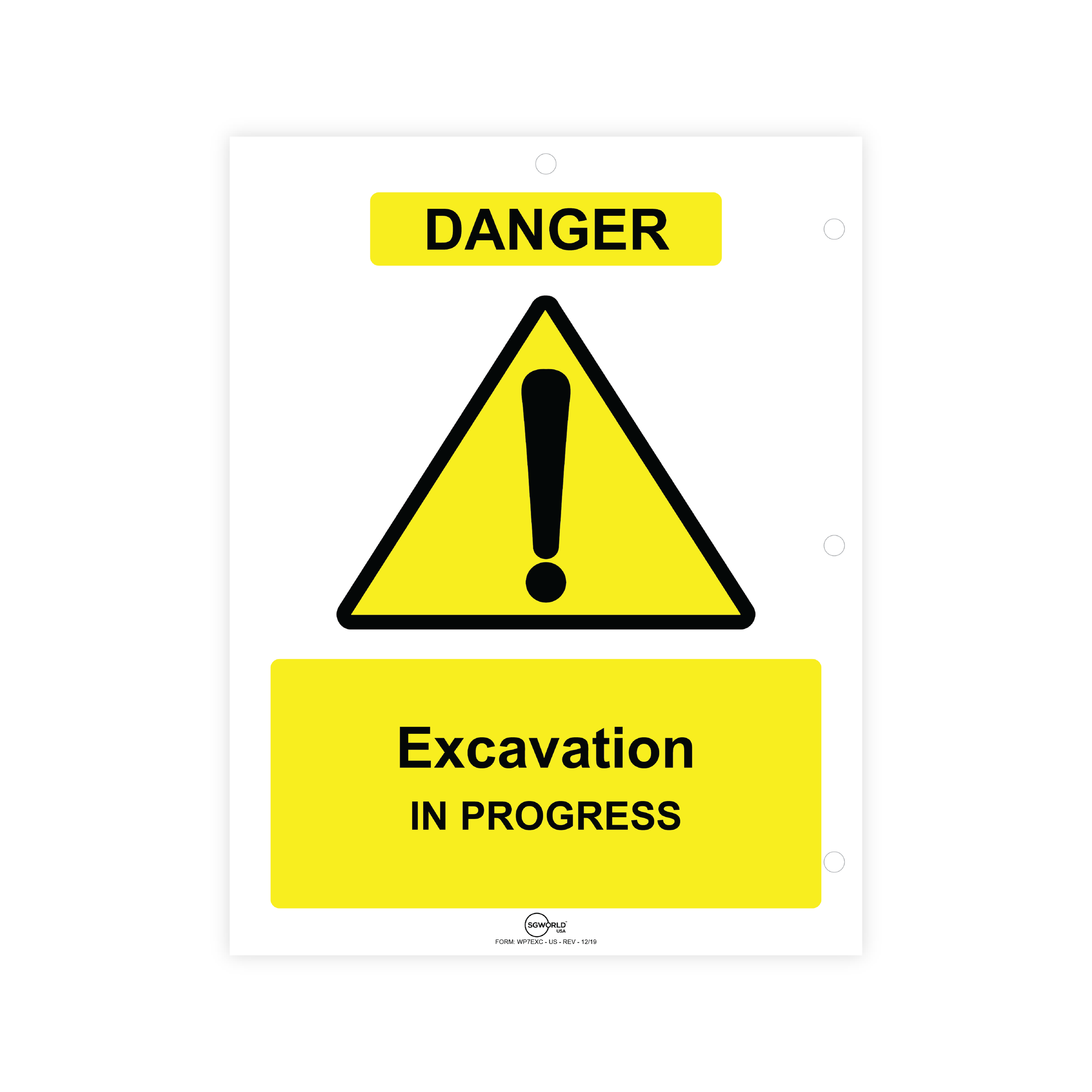 Excavation Dig Permit: Pack of 5 — makesafetyvisible.com